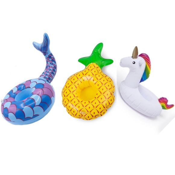 Other | New 6x Drink Cup Holder Pool Floats Pineapple Mermaid Unicorn ...